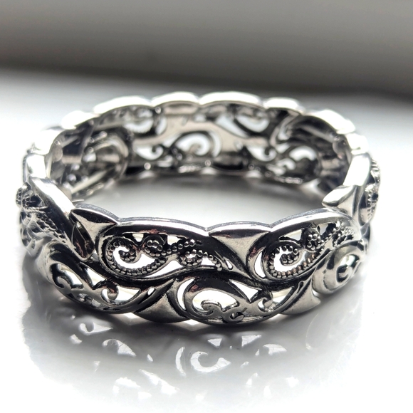 Unbranded | Jewelry | Vintage Silver Tone Scrolling Filigree Open Work ...
